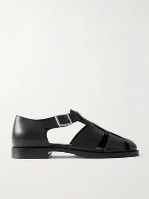 J.M. WESTON Leather Fisherman Sandals - Black