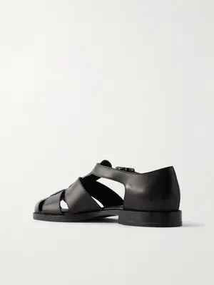 J.M. WESTON Leather Fisherman Sandals - Black