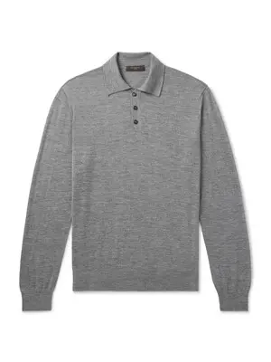 SLOWEAR Slowear - Slim-Fit Cashmere And Silk-Blend Polo Shirt - Men - Gray 