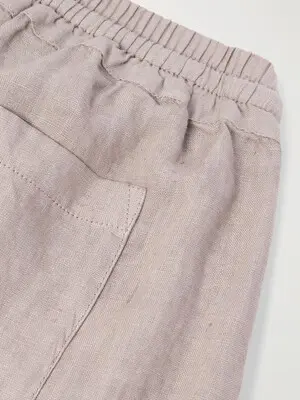 Fedeli Vico Straight-leg Linen Shorts - Brown