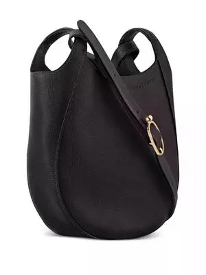 Longchamp Le Foulonné Leather Cross Body Bag - Black