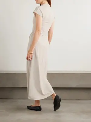 Tove Clem Draped Crepe Maxi Dress - Gray