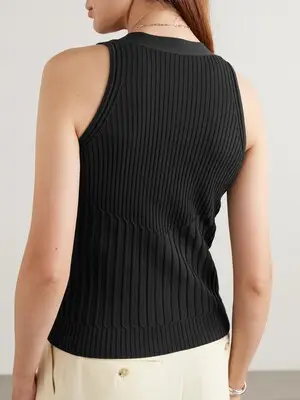 Max Mara Bimba Ribbed Cotton-blend Vest - Black