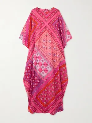 Emilio Pucci Printed Cotton-muslin Kaftan - Pink