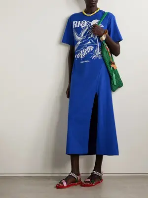 Farm Rio Oversized Printed Cotton-jersey Maxi Dress