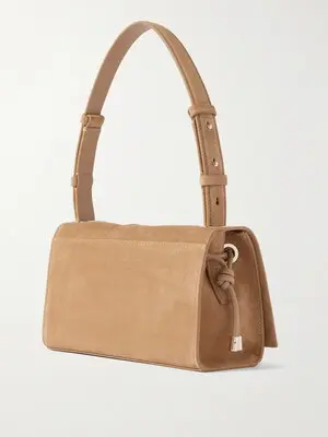 CHRISTIAN LOUBOUTIN Baggy Small Suede Shoulder Bag - Neutrals