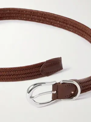 DEHANCHE Hollyhock Braided Leather Belt - Brown