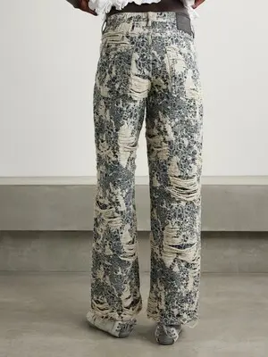 Acne Studios 1981 Distressed Mid-rise Wide-leg Organic Jeans