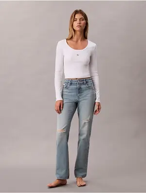Calvin Klein High Rise Straight Jeans - Riverside