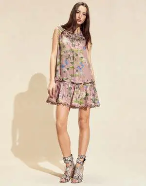 Women's Silk Floral Mini Dresses
