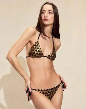 Cynthia Rowley Amalfi Bikini Top - Black/gold
