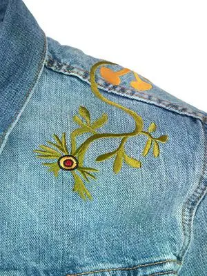 LEVI'S Floral Embroidered Denim Jacket