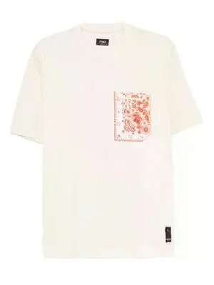 Fendi Floral-print T-shirt - Neutrals