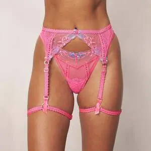 Lounge Savannah Intimates G-String &Amp; Garter Belt Hot - Xs