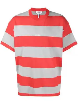 MSGM Logo-print Striped T-shirt