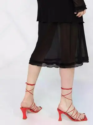 FERRAGAMO Sheer-panel Draped Midi Dress