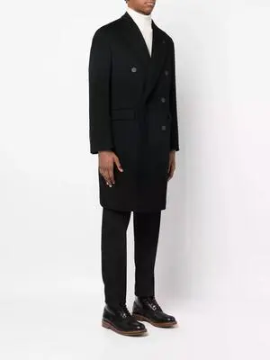 Tagliatore Double-breasted Cashmere Coat - Black