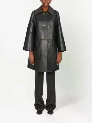 FERRAGAMO Textured Nappa-leather Coat