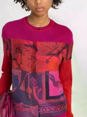 FERRAGAMO Heritage-print Panelled Cardigan
