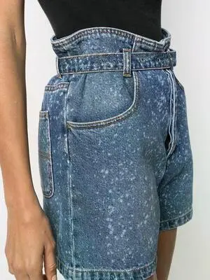 MSGM Paint-splatter Print Denim Shorts