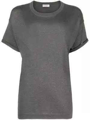 Brunello Cucinelli Round-neck Short-sleeve T-shirt - Grey