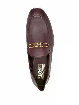 FERRAGAMO Melbourne Gancini-buckle Loafers - Red