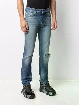 Versace Distressed-effect Straight-leg Jeans