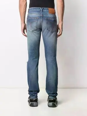 Versace Distressed-effect Straight-leg Jeans