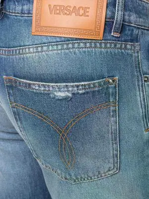 Versace Distressed-effect Straight-leg Jeans