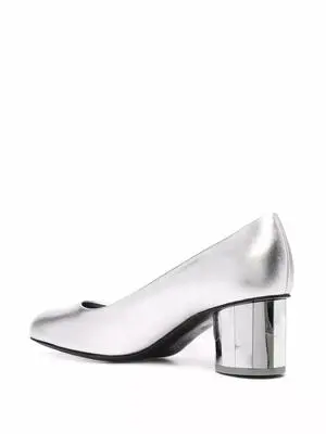 FERRAGAMO Farrah Leather Slip-on Pumps - Grey