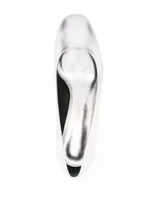 FERRAGAMO Farrah Leather Slip-on Pumps - Grey