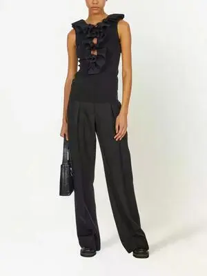 FERRAGAMO Ruffle-trim Wool Vest