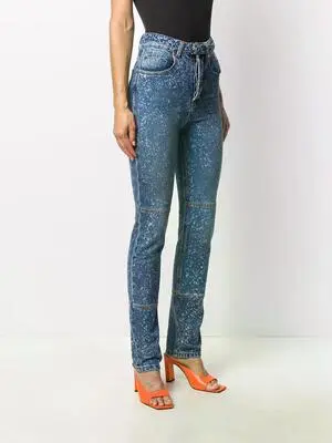 MSGM Paint-splattered Slim-fit Jeans