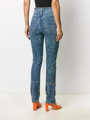 MSGM Paint-splattered Slim-fit Jeans