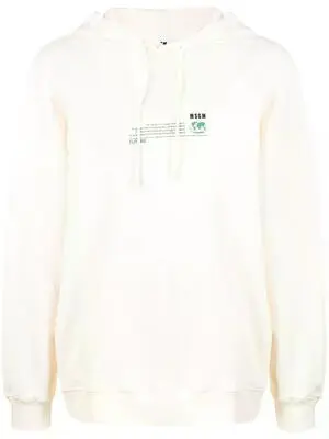 MSGM Future-print Hoodie - Neutrals