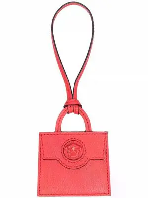 Versace Medusa Head Leather Tag - Red