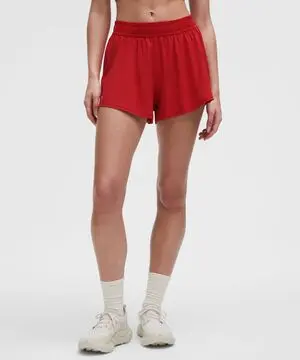 Women's Red High Waisted Shorts