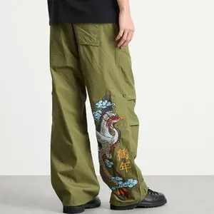 MAHARISHI Dragon Crane Embroidered Snopants - Olive
