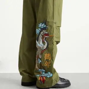 MAHARISHI Dragon Crane Embroidered Snopants - Olive