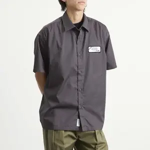 WTAPS Logo Work Shirt - Charcoal