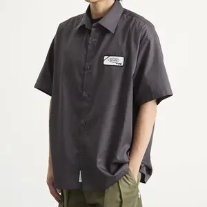 WTAPS Logo Work Shirt - Charcoal