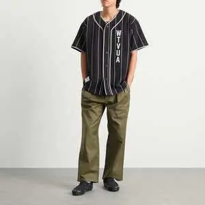 WTAPS Stripe Baseball Shirt - Navy