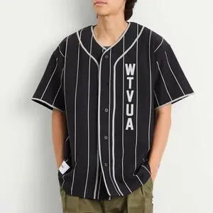 WTAPS Stripe Baseball Shirt - Navy