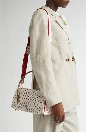 CHRISTIAN LOUBOUTIN Eloise Gaagal Grommets Baguette Bag