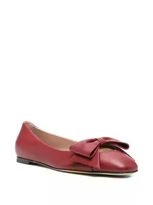 Valentino Garavani Kidskin Ballerinas With Bow Detailing - Red