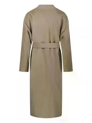 SANDBEIGE Belted Long Sleeve Coat