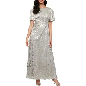SL FASHIONS Foil Border Gown