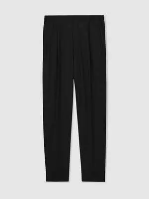 REISS Hove Tapered Drawstring Trousers - Black
