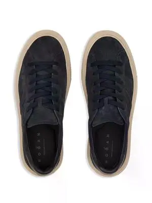 Hogan Suede Sneakers With Contrasting Sole - Blue
