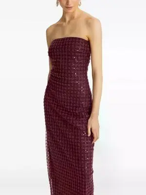 ROTATE BY BIRGER CHRISTENSEN Sequin-embellished Maxi Dress - Red